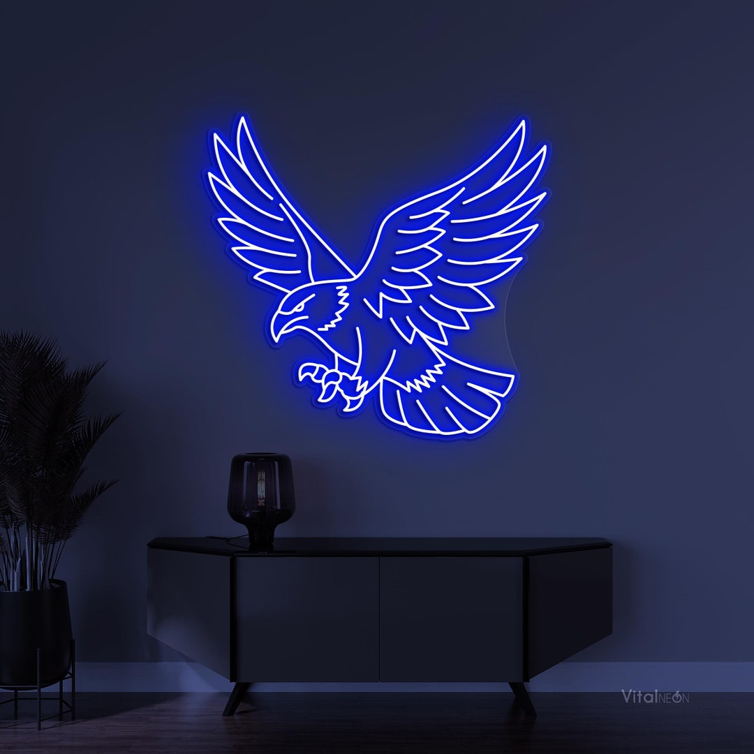 Eagle Neon Sign, Flying Eagle LED Light, Soaring Eagle Wall Decor, Game ...