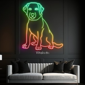 Labrador Retriever Pet LED Neon Light, Labrador Dog LED Light-up Sign ...
