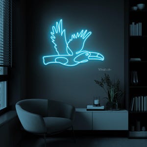 Flying Toucan Neon Sign, Flying Toucan LED Light, Birds Shop Decor ...