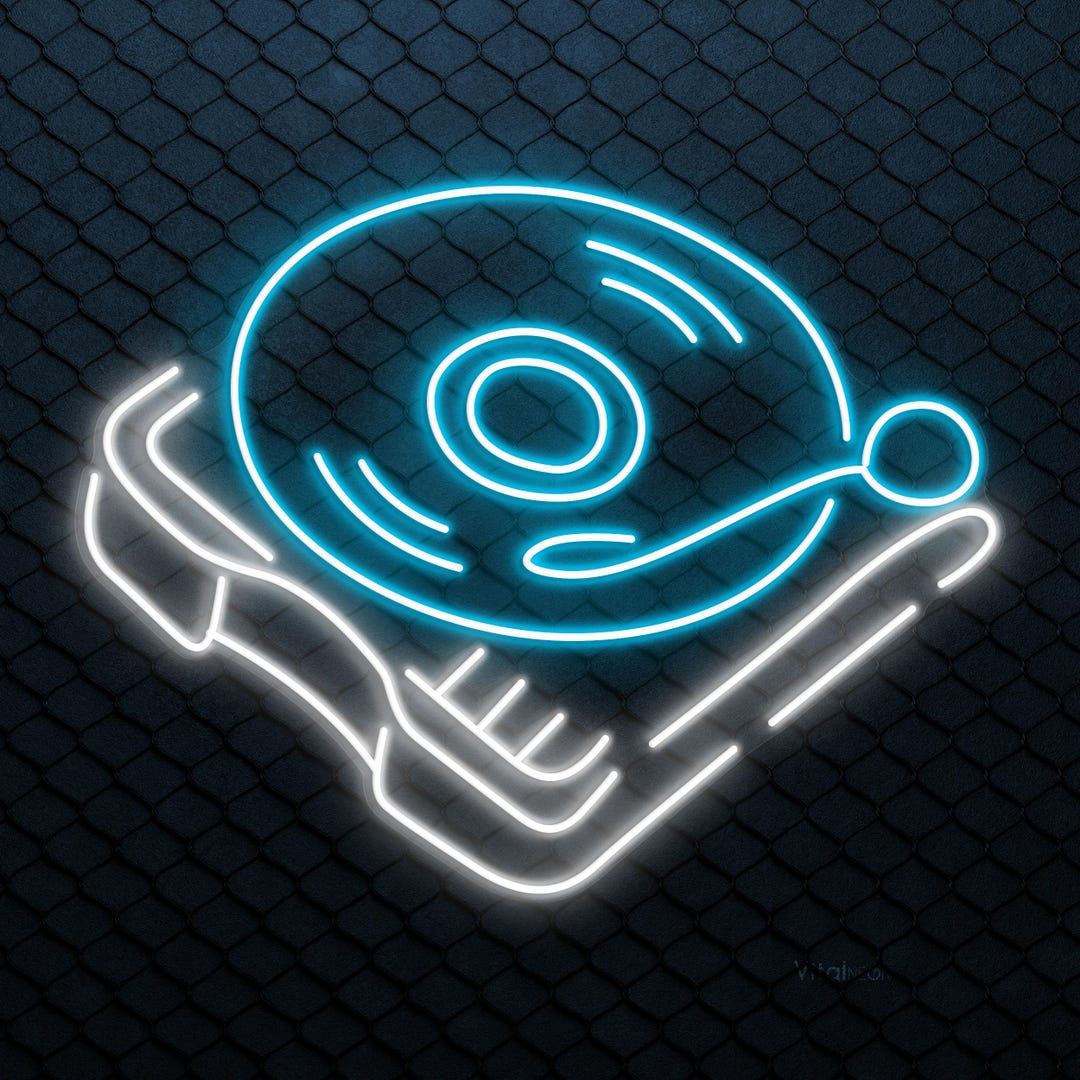 Vinyl Record Neon Sign, Vinyl Record LED Light, Led Wall Decor, Music ...