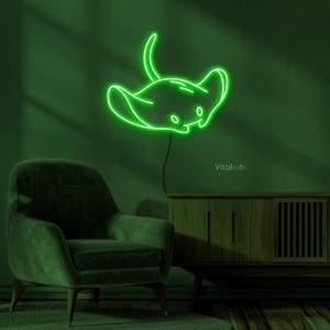 Stingray Fish Neon Sign, Stingray Fish LED Light, Swimming Stingray LED ...