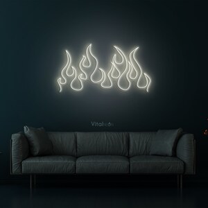 Fire Flame Neon Sign, Flame LED Light for Wall Decor, Aesthetic Decor ...