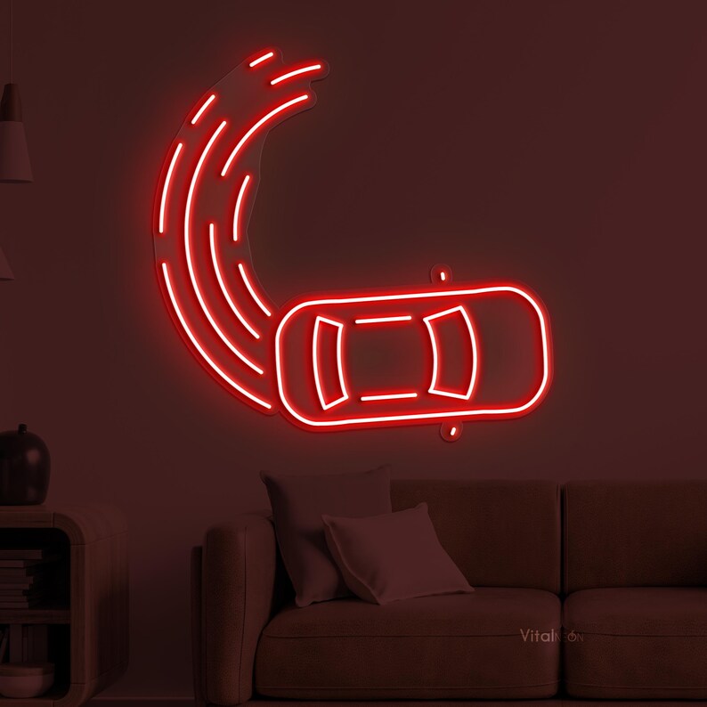 Drifting Car Neon Sign – Sports Car LED Wall Art, Gamer Room Decor - Etsy