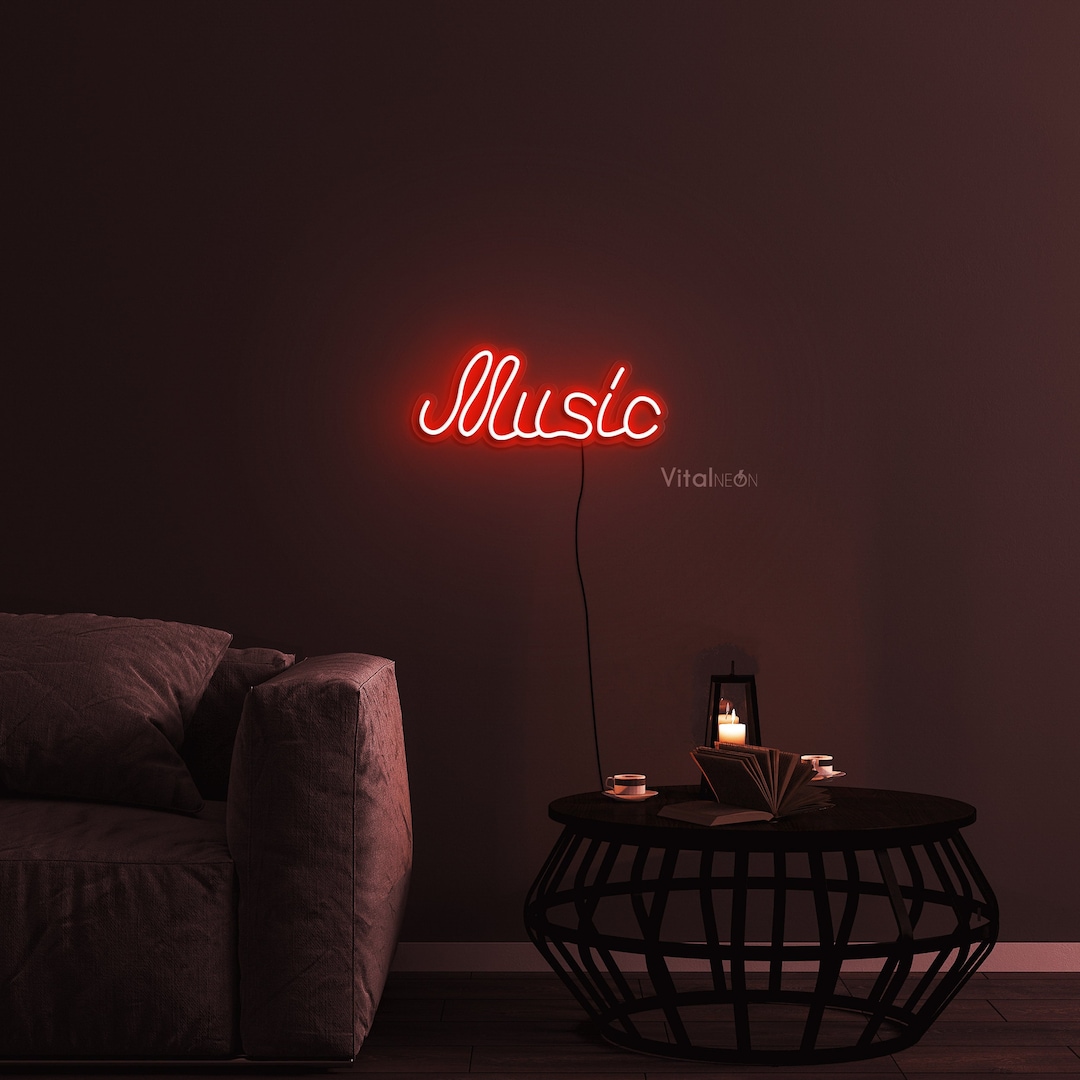 Music Neon Sign, Music Studio Office Decor, USB Powered Neon Light for ...