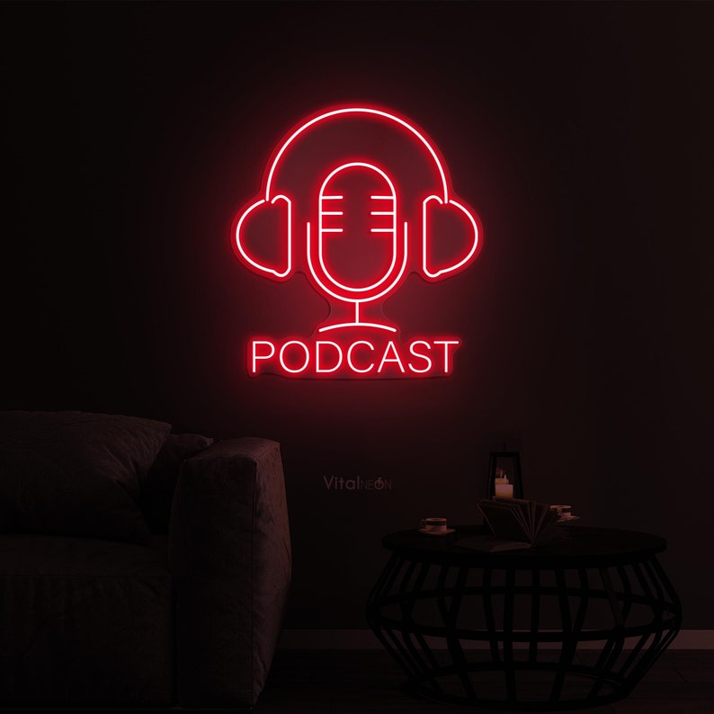 Podcast Neon Sign, Podcast LED Light, Recording Studio Decor, Talk Show ...