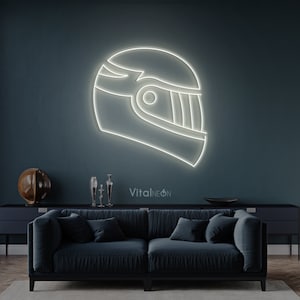 Helmet Neon Light, Bike Helmet Neon Sign, Led Neon Art, Garage and Bike ...