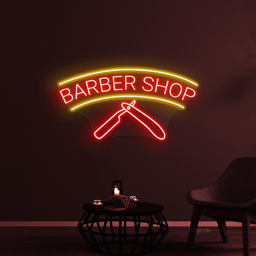Barber Shop Neon Sign, Barber Shop LED Light, Barber Wall Decor, Hair ...