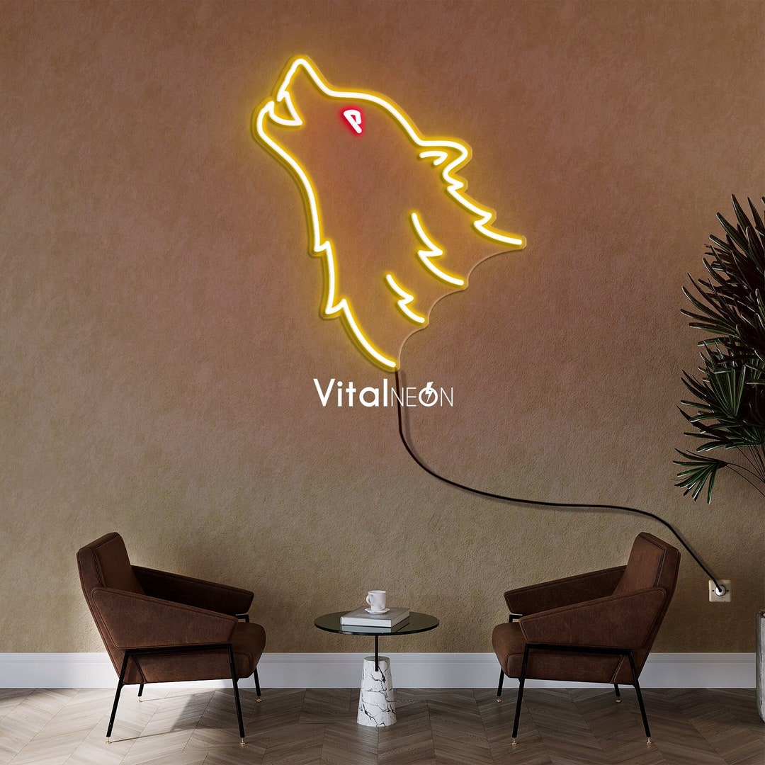 Wolf Howl Neon Sign, Wolf Head LED Light, Wolf Neon Light for Home ...