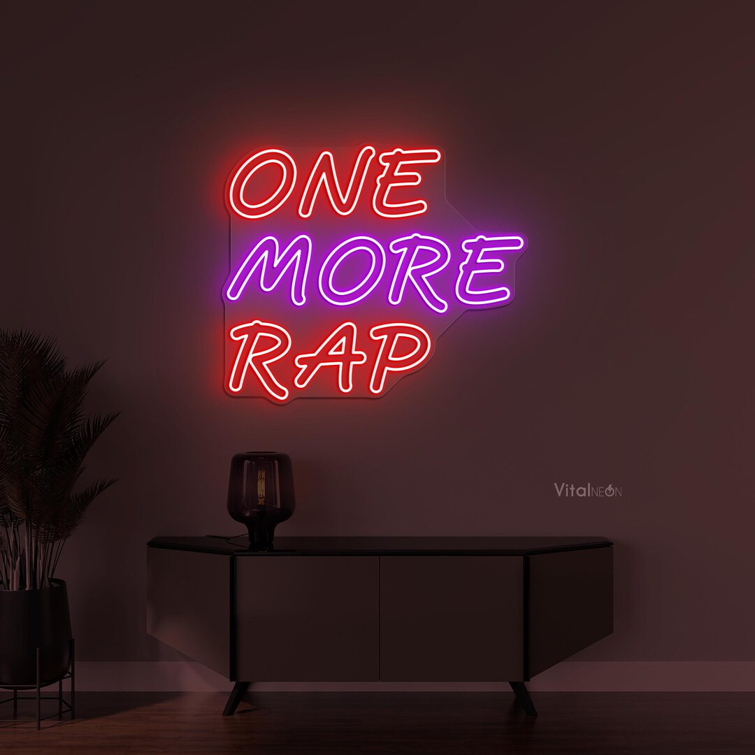 One More Rap Neon Sign, One More Rap LED Light, Music Wall Decor, Rap ...
