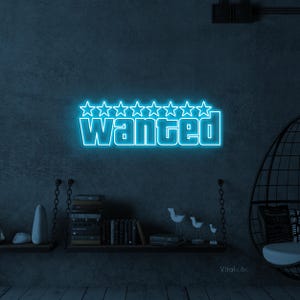 Wanted Neon Sign, Wanted LED Light, Outlaw Wall Decor, Game Room Wall ...