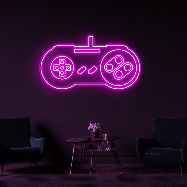 Game Controller Neon Sign, Gaming Room LED Wall Art - Etsy