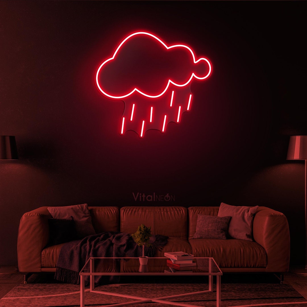 Raining Cloud Neon Sign, Raining Cloud Light, Raining Cloud LED Neon ...