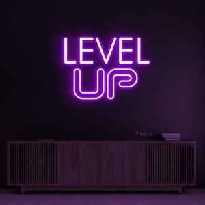 Level up Neon Sign, Level up LED Light, Gaming Room Decoration ...