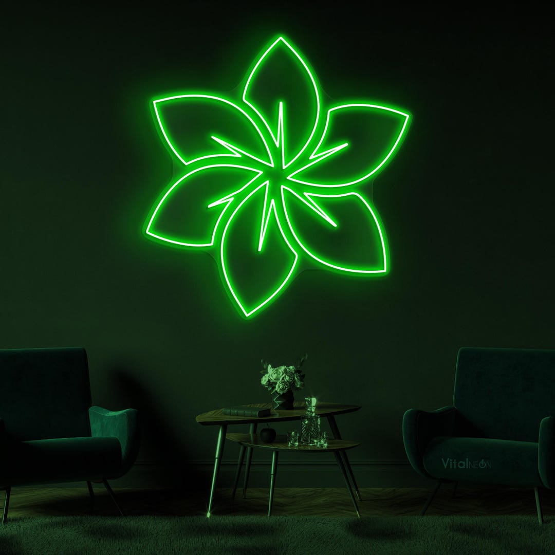 Flower Neon Sign, Flower LED Light, Floral Wall Decor, Flower Shop Wall ...