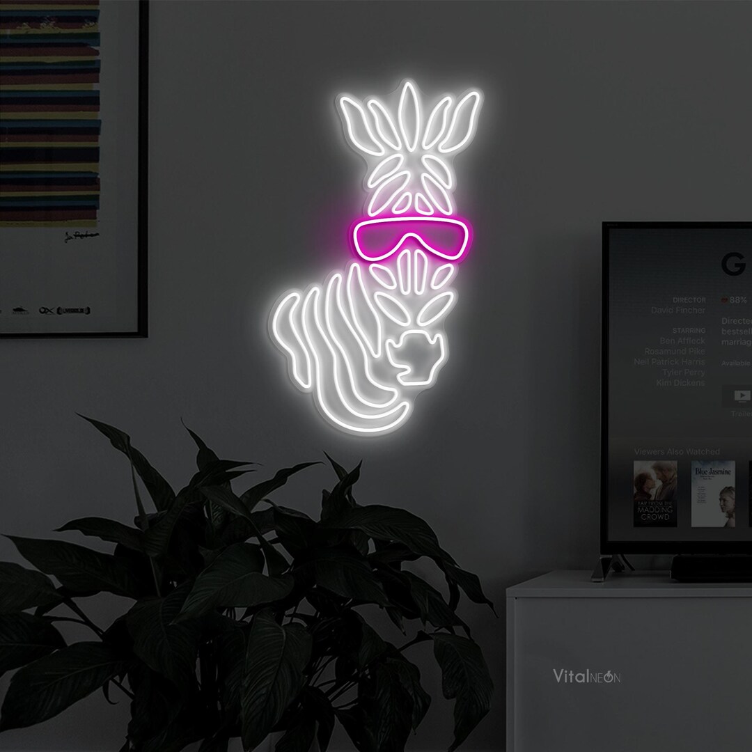 Zebra With Sunglasses Neon Sign, Zebra With Sunglasses LED Light, Zebra ...