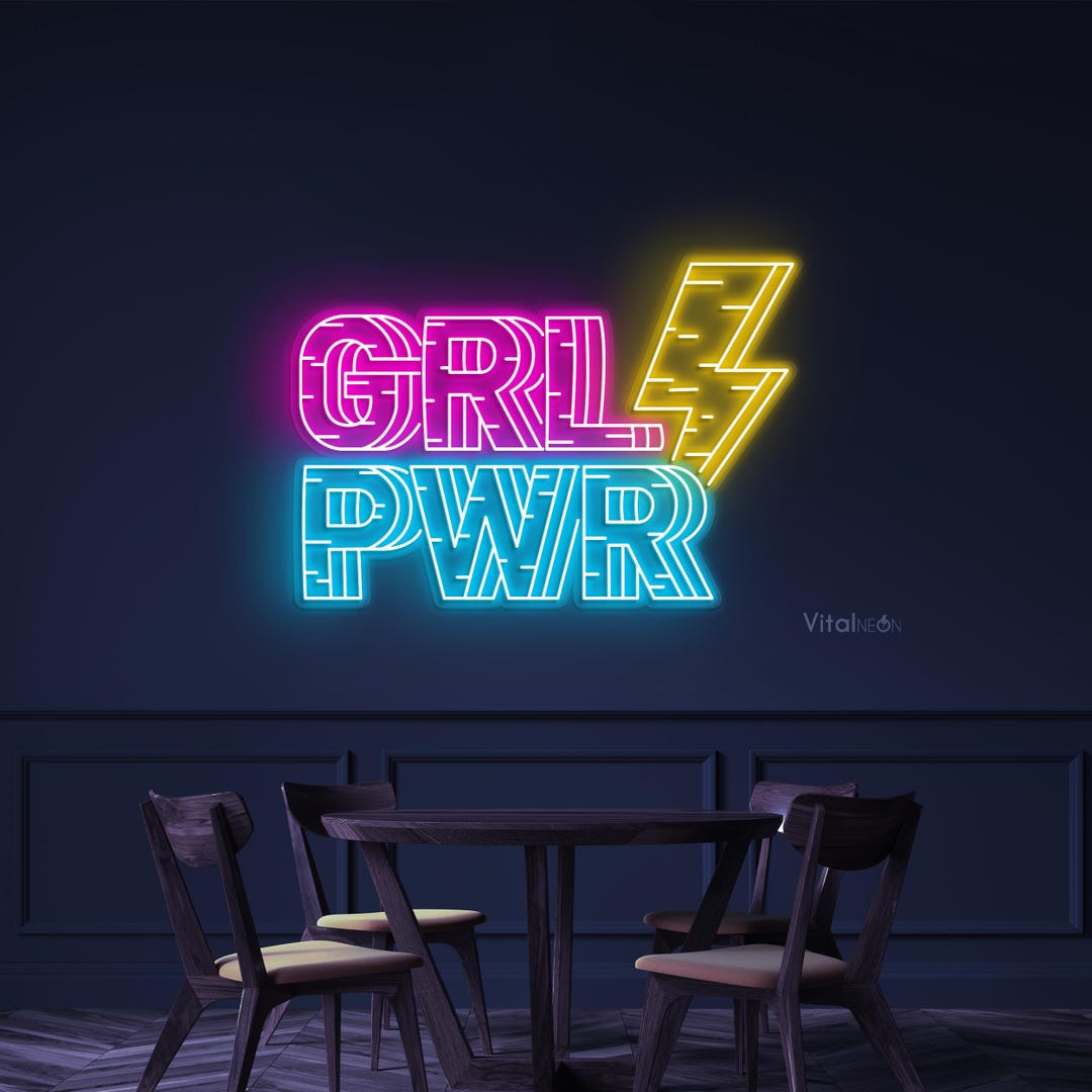 Girl Power Led Light, GRL Power Neon Sign, GRL PWR Wall Decor, Party ...