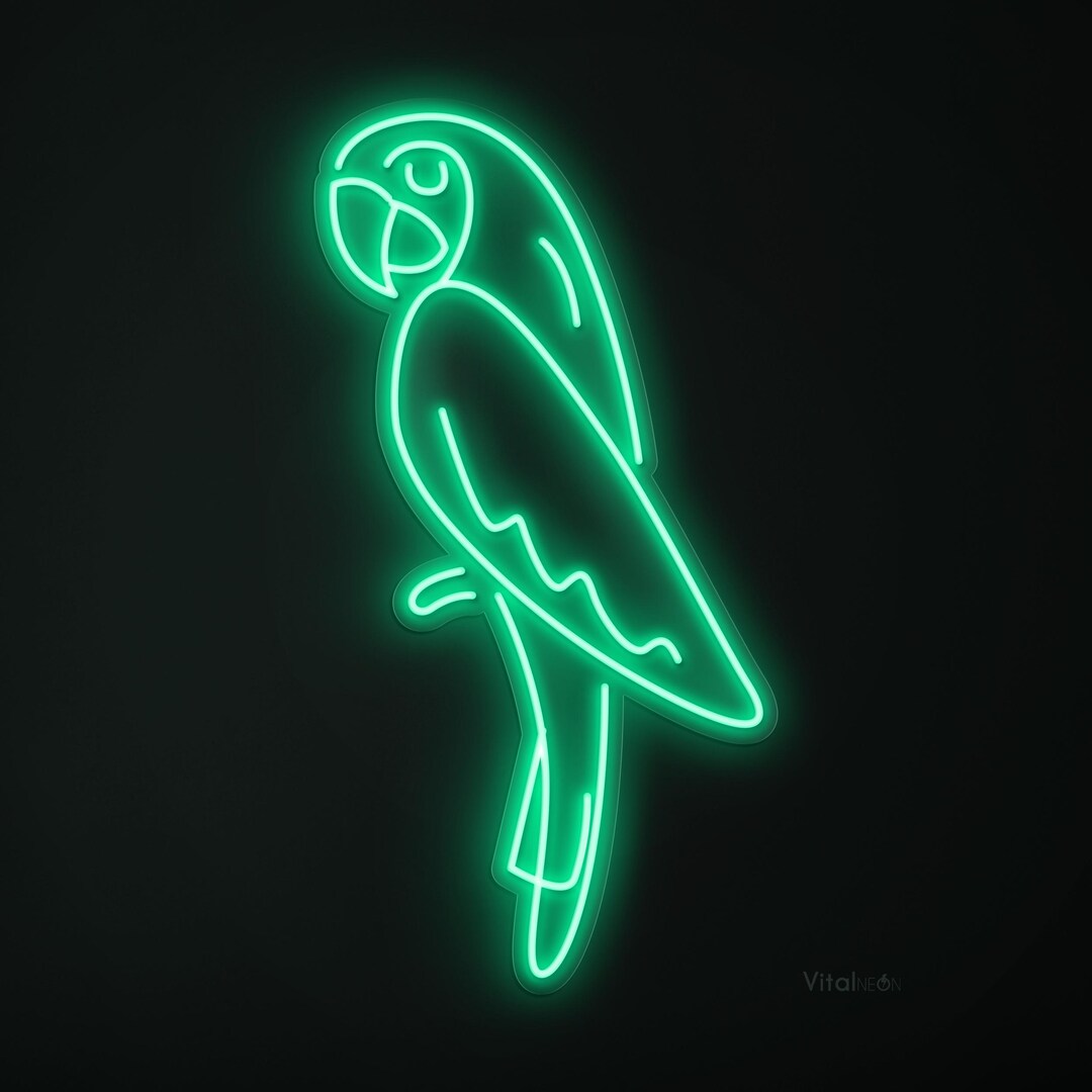 Tropical Macaw Parrot Neon Sign – LED Wall Art for Kids Room, Playroom ...