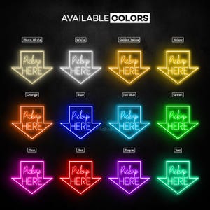 Pickup Here Neon Sign, Pickup Here LED Light, Arrow LED Sign, Pickup ...