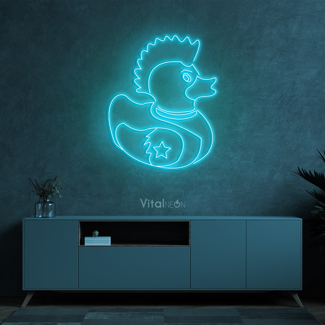 Rockstar Duck Neon Sign, Duck LED Wall Art, Home & Kids Room Decor ...