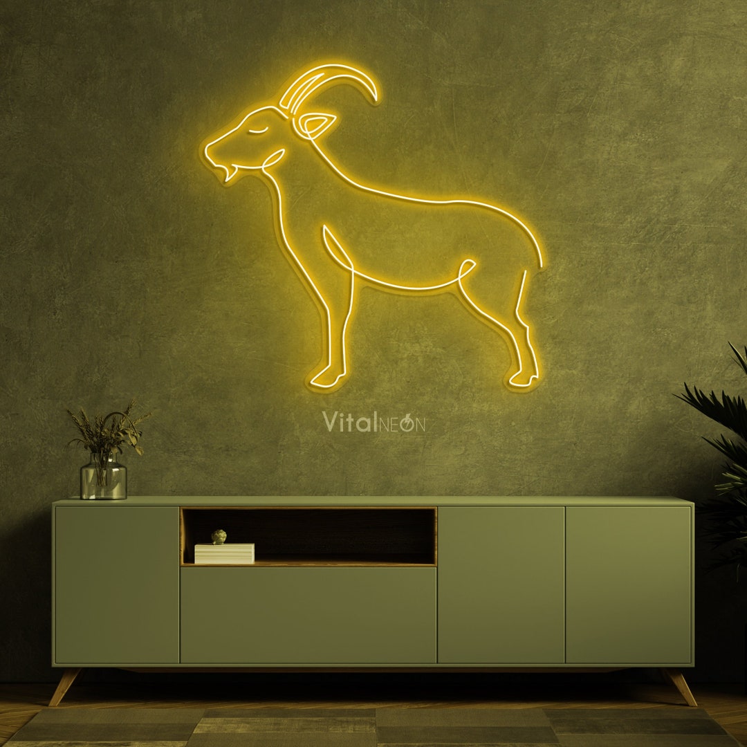 Goat Neon Sign, LED Wall Art Light, Goat LED Sign, Room Wall Decor ...