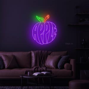 Apple Neon Sign Light, Apple Letter Neon Sign, Apple Fruit Neon for ...