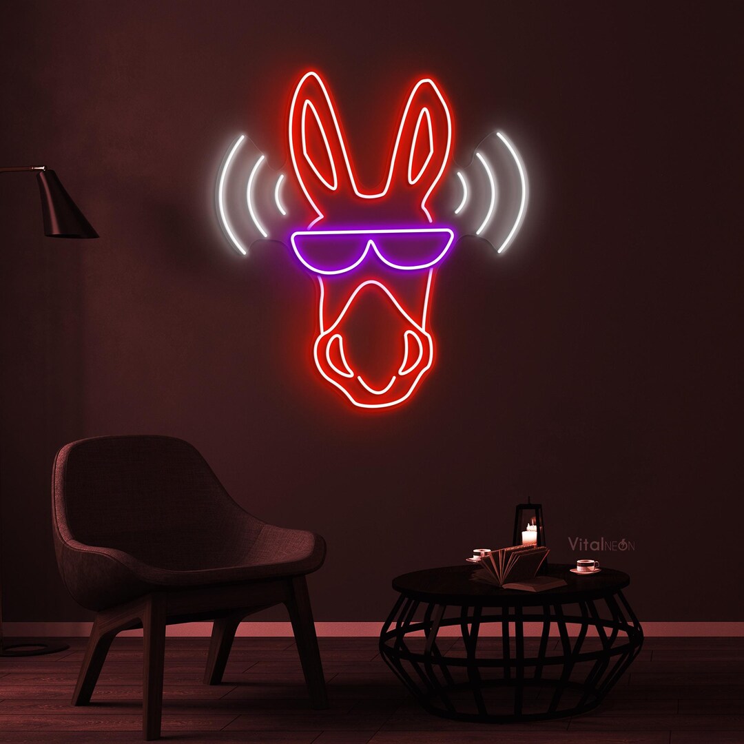 Donkey Neon Sign LED Light Donkey Wall Art for Kids Room Zoo Animal ...
