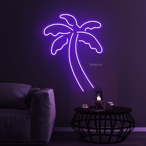 Palm Tree Neon Sign, LED Neon Palm Tree Light, Tropical Wall Decor ...