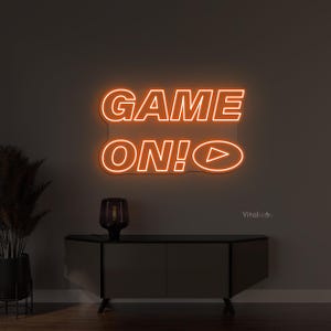 Game on Neon Sign, Game on LED Light, Game Wall Decor, Game Room Wall ...