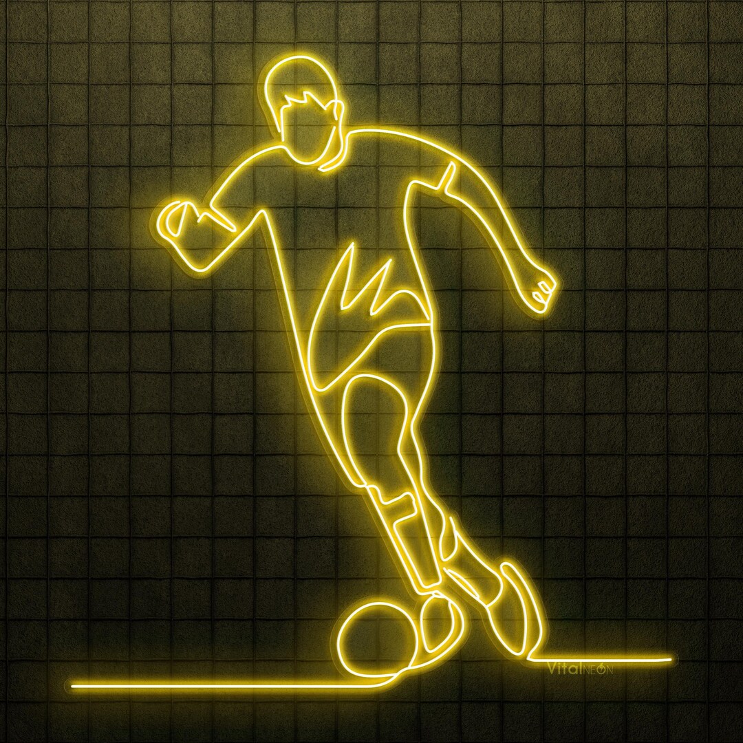 Football Player Neon Sign LED Wall Decor for Game Room Home Office ...