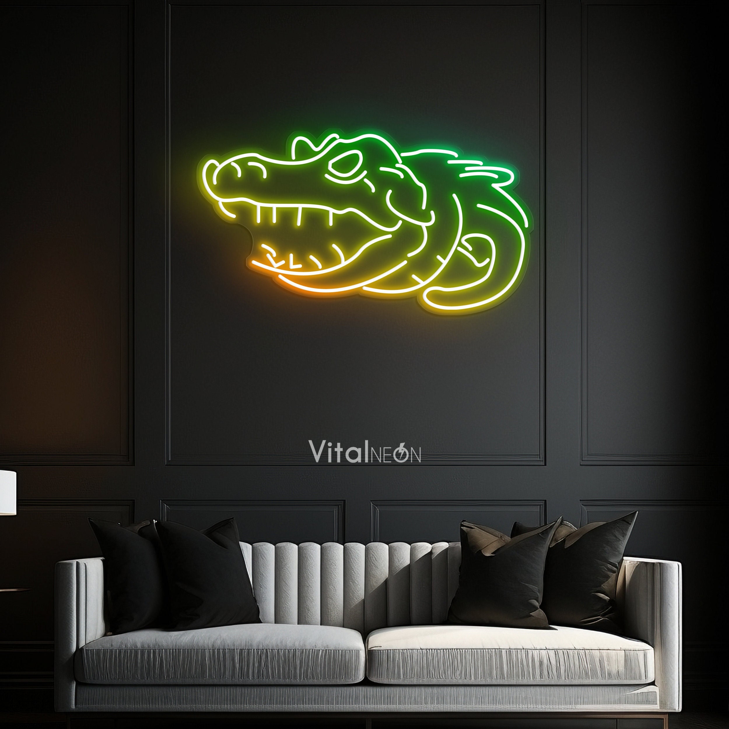 Crocodile Neon Sign, Room and Wall Decor, LED Neon Light for Unique ...