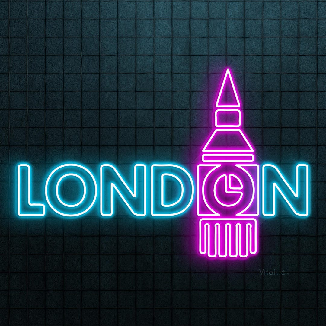 London Neon Sign, London LED Light, Big Ben Wall Decor, UK City Art ...