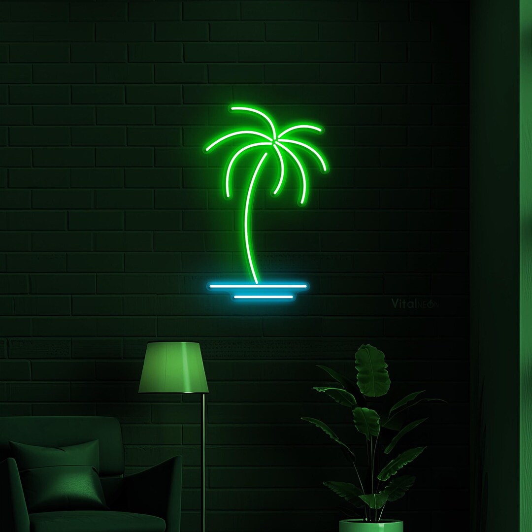 Palm Tree Neon Sign, Palm Tree LED Light, Palm Tree Wall Decor, Summer ...