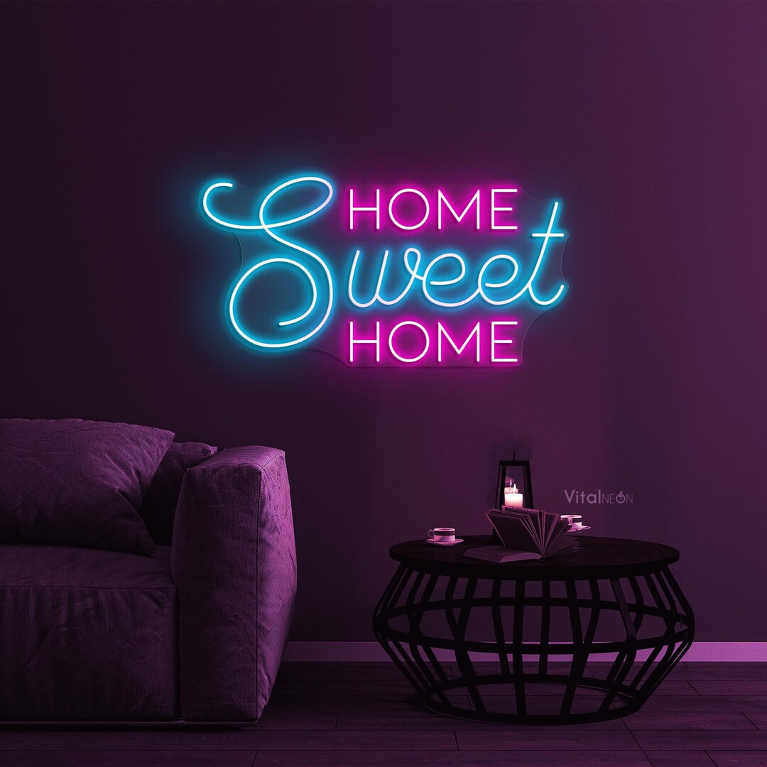 Home Sweet Home Neon Sign, Home Sweet Home LED Light, Sweet Home Wall ...