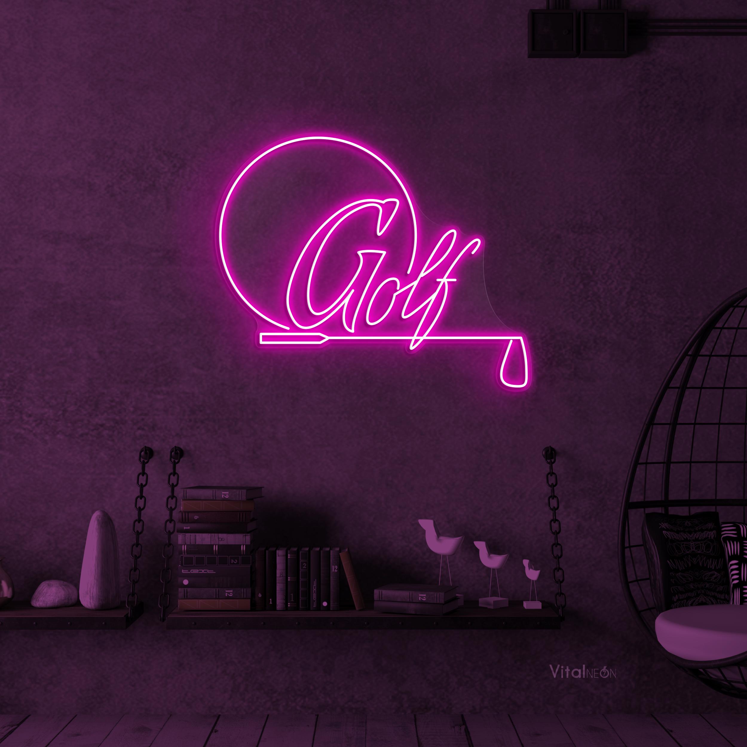 Golf Logo Club LED Neon Sign, Custom Sports Shop Wall Art Decor Lover ...
