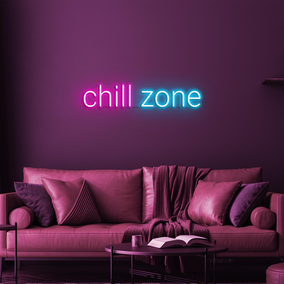 Chill Zone Neon Sign, Chill Zone LED Sign, Custom Neon Light for Home ...