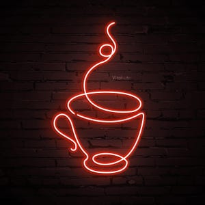 Coffee Cup Neon Sign, Coffee Cup Light, Coffee Shop Decor, Coffee Lover ...