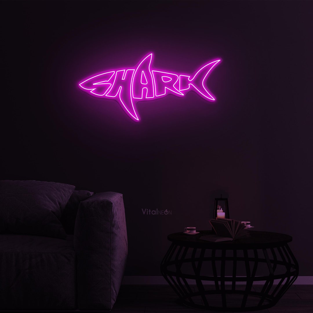 Shark LED Neon Sign, Game Room Decor, Fish Shop Art - Etsy