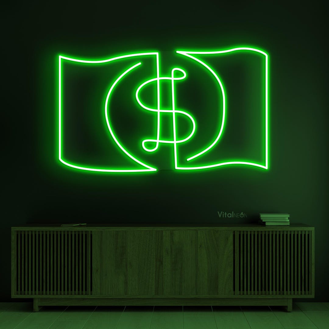 Dollar Neon Sign, Dollar LED Light, Money Wall Decor, Home Wall Art ...