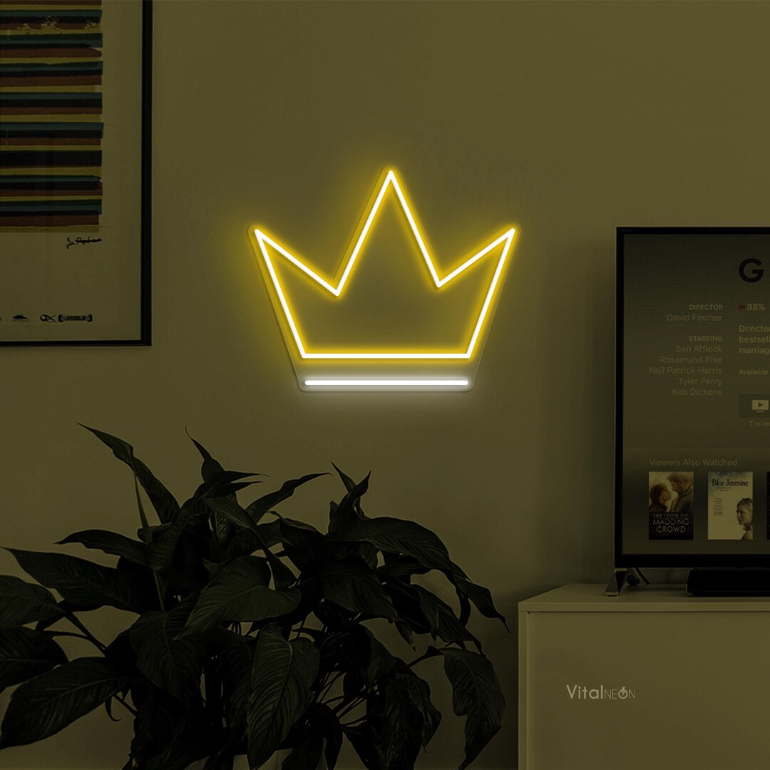Crown Neon Sign, Crown LED Light, Queen Crown Wall Decor, Home Neon ...