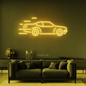 Sports Car Neon Sign, Sports Car LED Light, Racing Car LED Neon Art ...