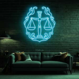 Libra Neon Sign, Zodiac Horoscope Wall Decor, Bedroom Decor, Libra Sign ...