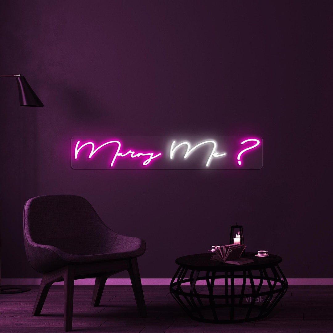 Marry Me Neon Sign, Marry Me? LED Light, Proposal Wall Decor, Wedding ...