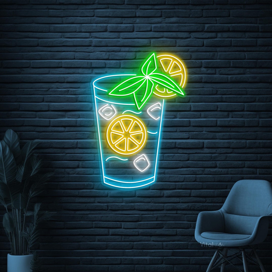 Mojito Neon Sign, Mojito LED Light, Cocktail Wall Decor, Bar Pub Wall ...