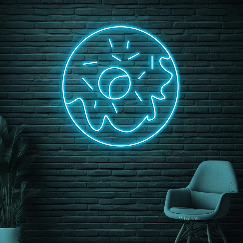 Donut Neon Sign, Donut LED Sign, Yummy Donut Wall Decor, Sweet Treat ...