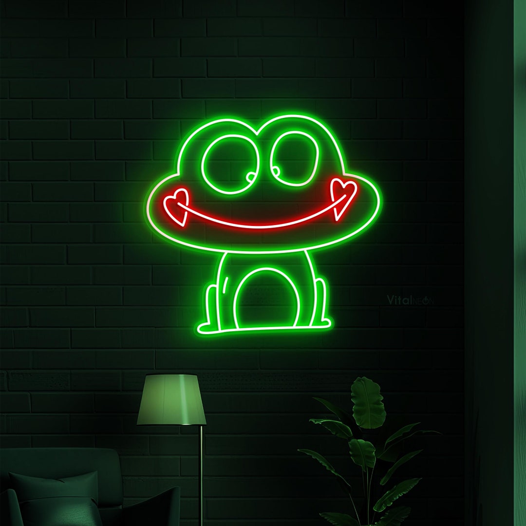 Frog Neon Sign, Frog LED Light, Smiling Frog Wall Decor, Frog Lover ...