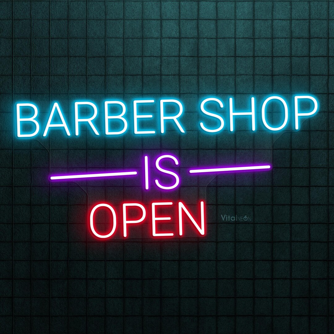Barber Shop is Open LED Neon Sign, Haircut Beauty Salon Bar Wall Decor ...