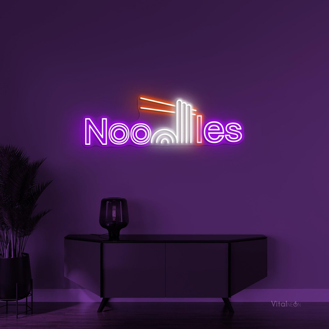Noodles Neon Sign, Noodles LED Light, Noodles Logo Wall Decor, Kitchen ...