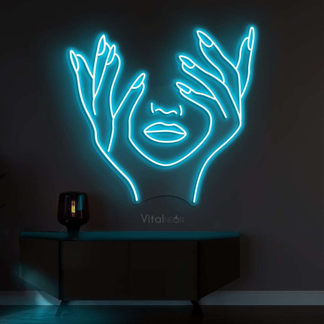 Face Abstract Neon Signs, Nail Art and Beauty Decor for Salons, Shops ...