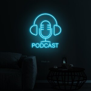 Podcast Neon Sign, Podcast LED Light, Recording Studio Decor, Talk Show ...