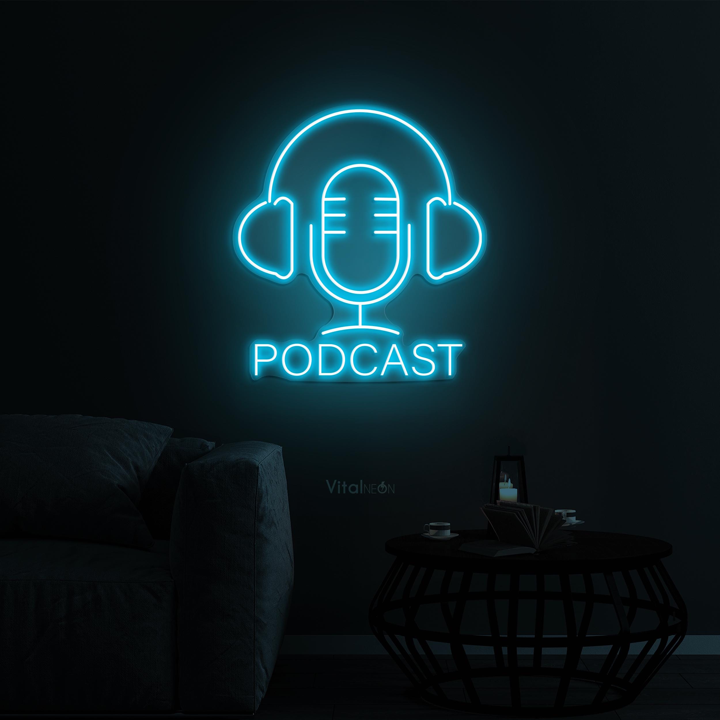 Podcast Neon Sign, Podcast LED Light, Recording Studio Decor, Talk Show ...